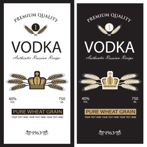 Vodka labels set Royalty Free Vector Image - VectorStock
