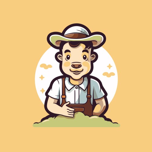 Cartoon safari explorer Royalty Free Vector Image