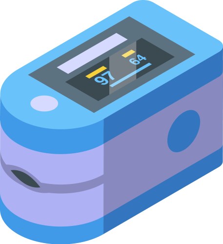 Pulse oximeter showing oxygen saturation level Vector Image