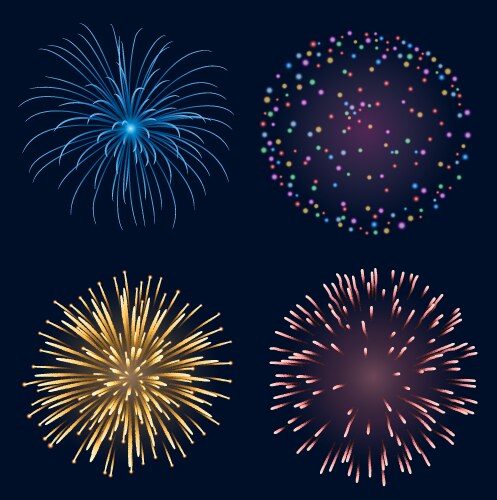 Set of fireworks Royalty Free Vector Image - VectorStock