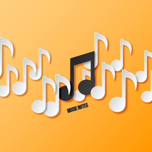 Orange Music Notes Background