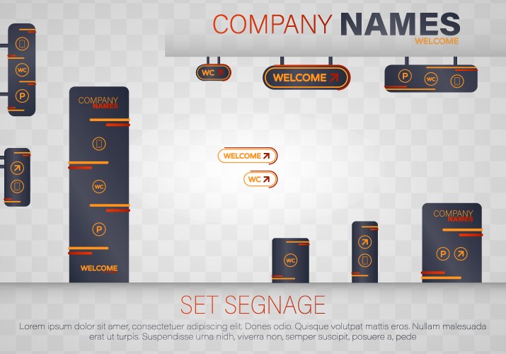 Exterior and interior signage wooden concept Vector Image