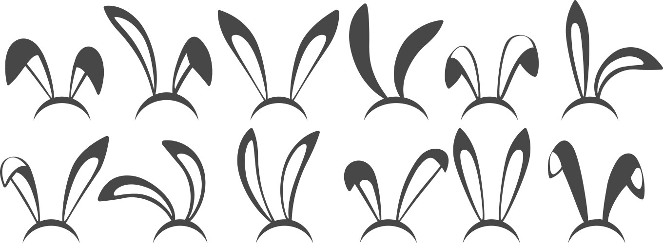 Bunny Ears Silhouette Vector Images (over 5,900)