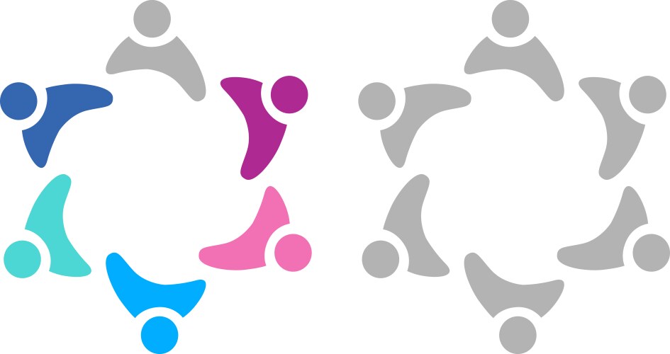 Colorful people team teamwork union crowd Vector Image