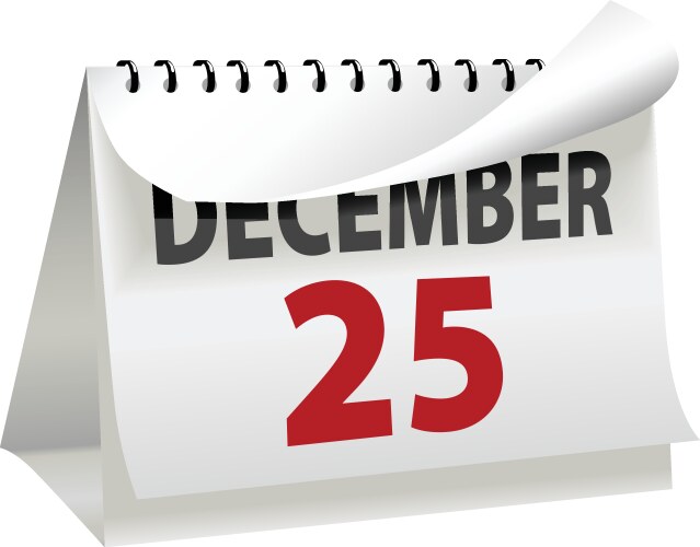 December 25 flat daily calendar icon date Vector Image