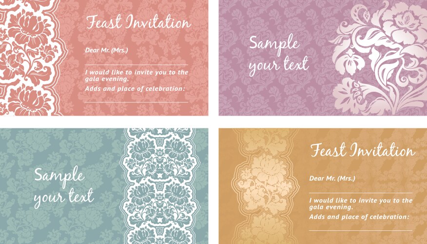 Flower lace greeting card space for your text Vector Image