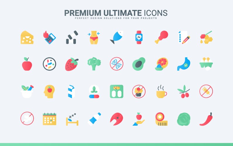 Nutrition and color diet infographic with charts Vector Image