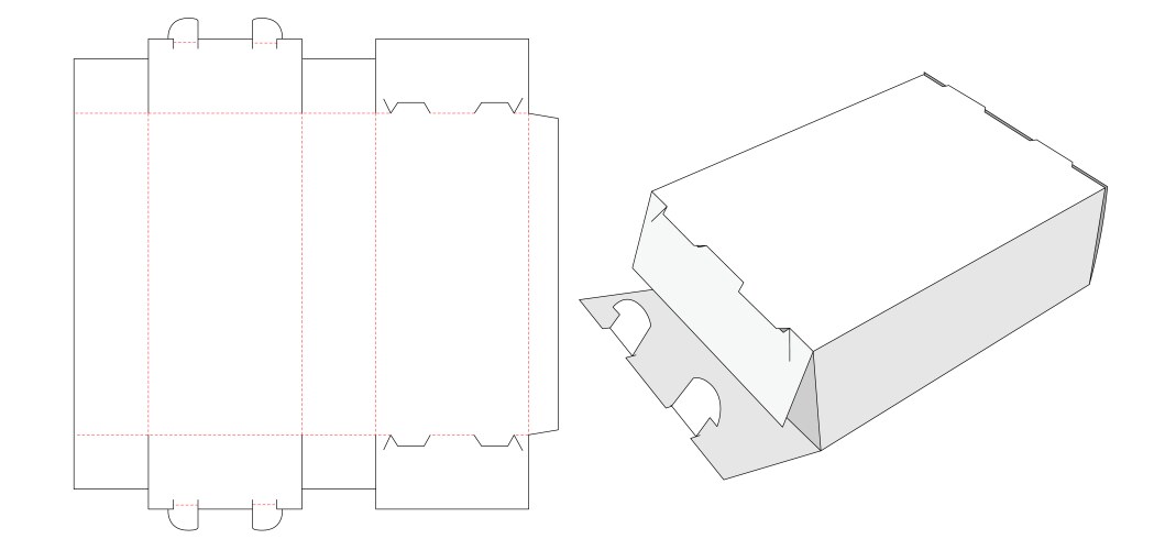 Food pail box die cut template packaging Vector Image