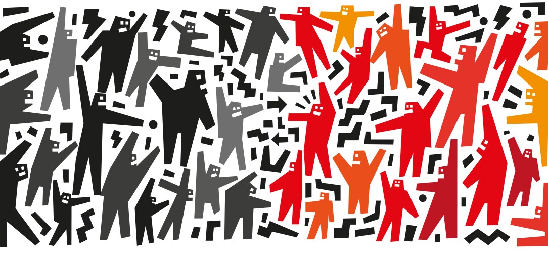 Protest with hands and political placards cartoon Vector Image
