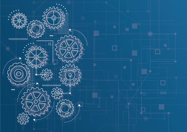 Abstract gear wheel mechanism background machine Vector Image