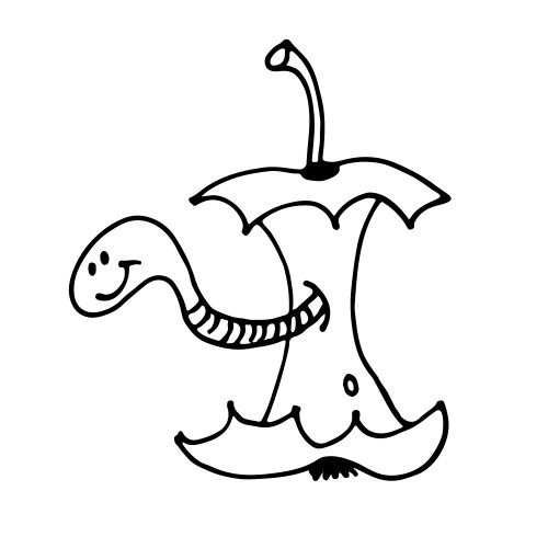 Apple Worm Drawing Vector Images (over 470)