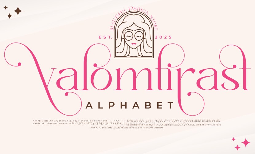 Authentic honey serif cosmetic stylish font Vector Image