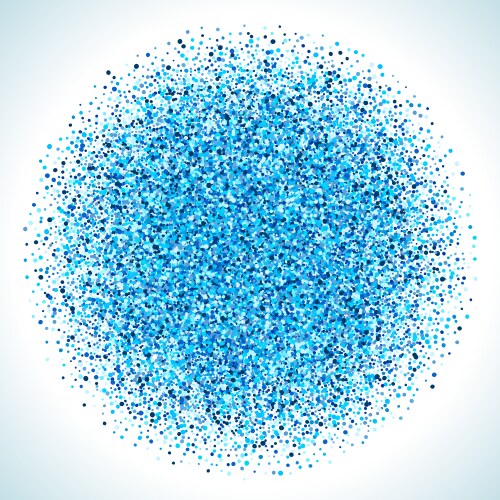 Blue glitter scattered on white background Vector Image