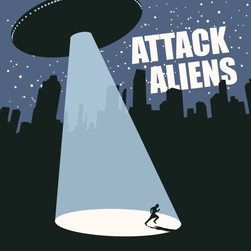 Ufo poster or banner unidentified flying object Vector Image