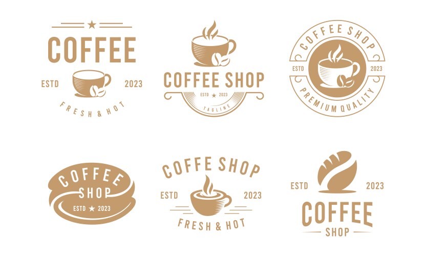 Coffee shop logos badges and labels design element
