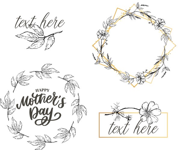 Floral Happy Mothers Day Greeting Poster Vector Image