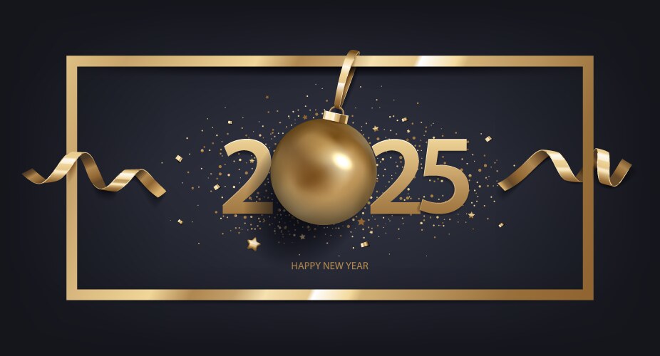 Happy new 2025 year holiday of golden numbers Vector Image