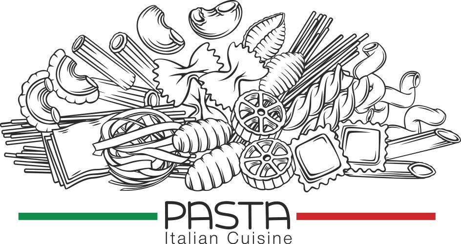 Conchiglie pasta outline icon Royalty Free Vector Image