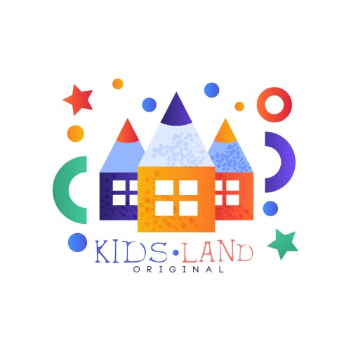 Kids land logo original creative label template Vector Image