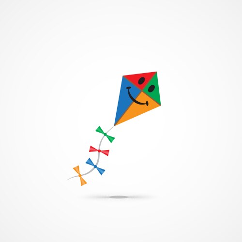 Kite icon on white isolated Royalty Free Vector Image