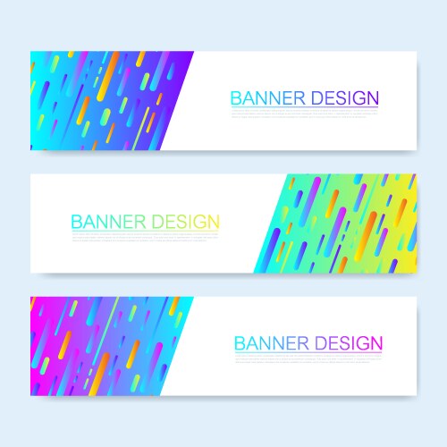 Template of white web banners with diagonal Vector Image