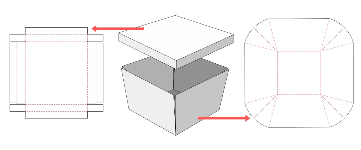 Cardboard folding box die cut template Royalty Free Vector