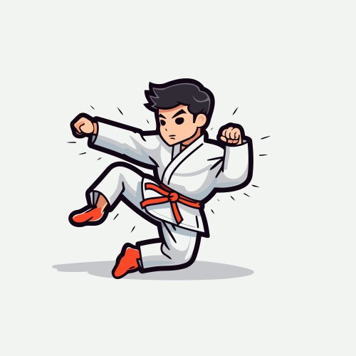 Tae kwon do fighter cartoon of a taekwondo Vector Image