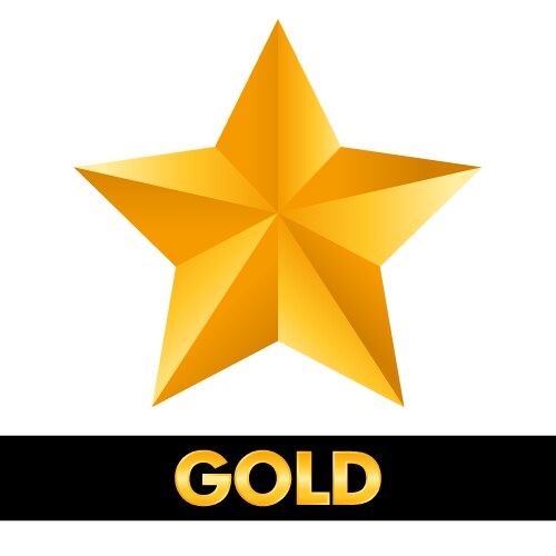 Shiny gold star Royalty Free Vector Image - VectorStock