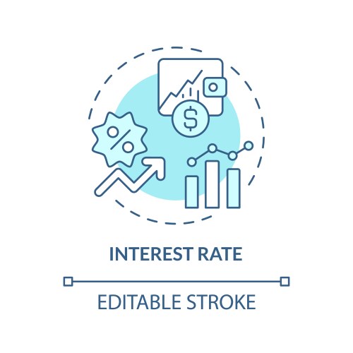 Interest rate multi color concept icon Royalty Free Vector