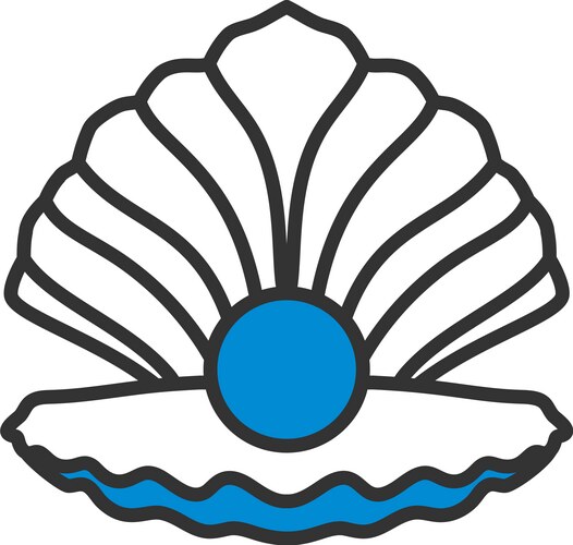 Pearl in the open shell icon set seashell Vector Image