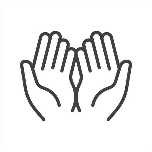 Muslim prayer hands with palms up for praying Vector Image