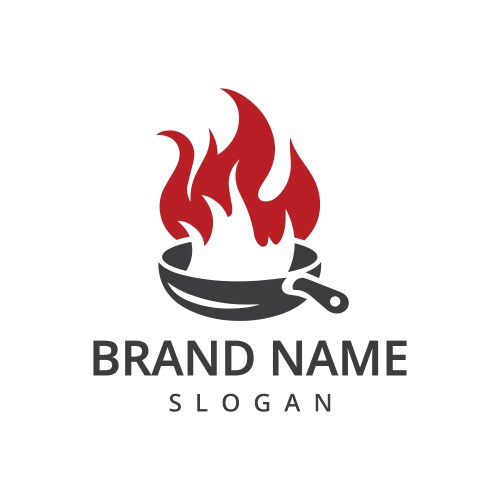 Cook logo of rustic old skillet cast iron Vector Image