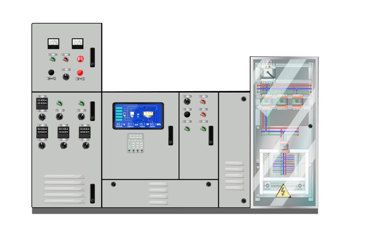 Electric control panel production Royalty Free Vector Image Electric control panel production Royalty Free Vector Image