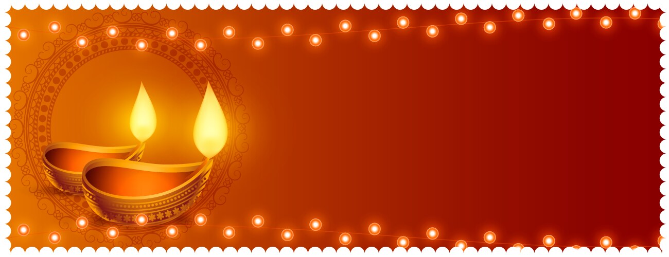 Clean shubh deepavali wishes banner with text Vector Image