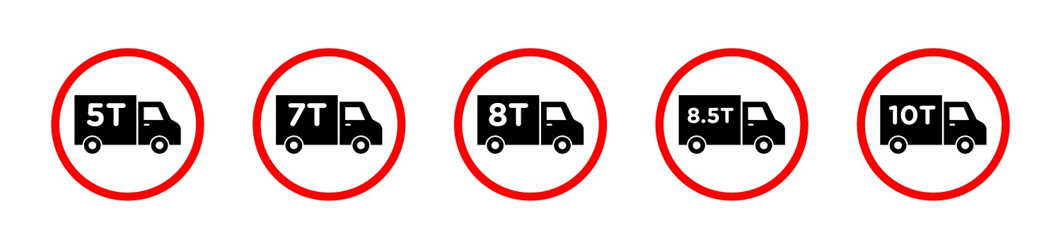 Weight limit traffic sign vehicle weight limit Vector Image