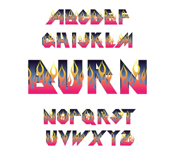 Acid flame freaky font underground trippy Vector Image