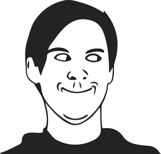 Accepted guy meme face for any design Royalty Free Vector