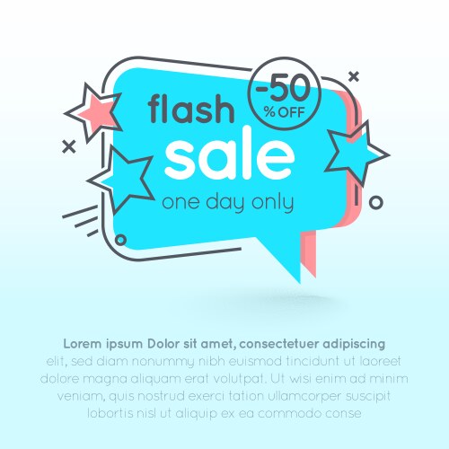 Flat linear promotion sticker price tag Royalty Free Vector