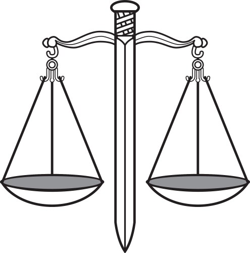 Justice scale Royalty Free Vector Image - VectorStock
