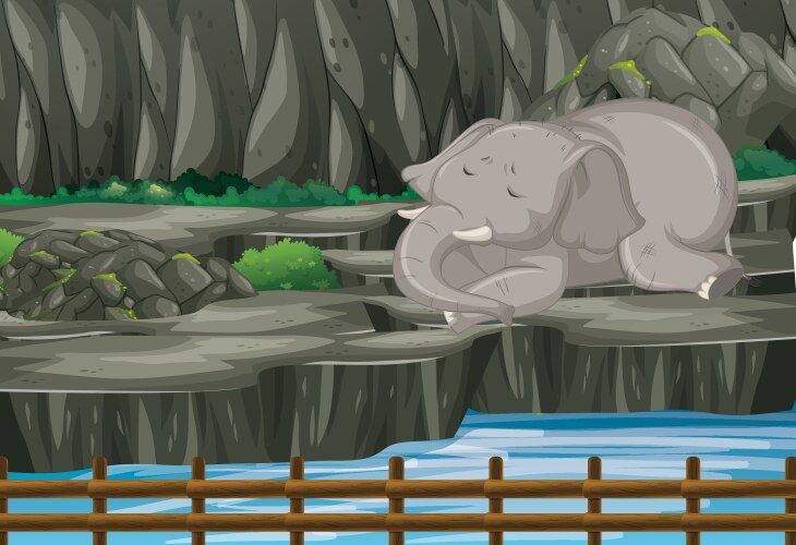 Background scene zoo with empty cages Royalty Free Vector