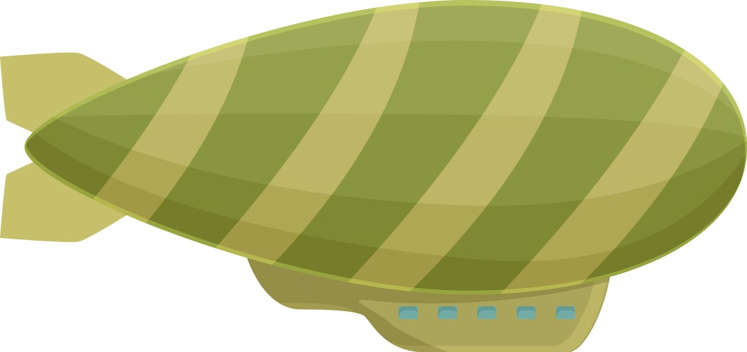 Big zeppelin green dirigible flying with gondola Vector Image