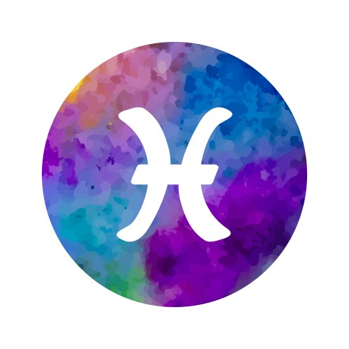 Golden zodiac sign pisces Royalty Free Vector Image