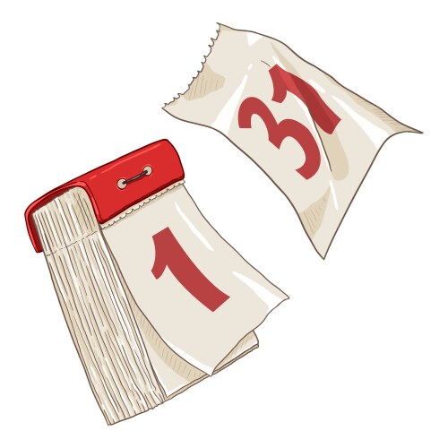 Tear-off hand-drawn calendar a sheet Royalty Free Vector