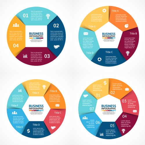 Circle infographics set 50 best seller Royalty Free Vector