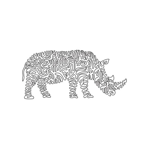 Continuous One Curve Line Drawing Of Funny Vector Image