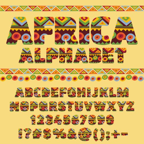 Africa - alphabet and pattern Royalty Free Vector Image