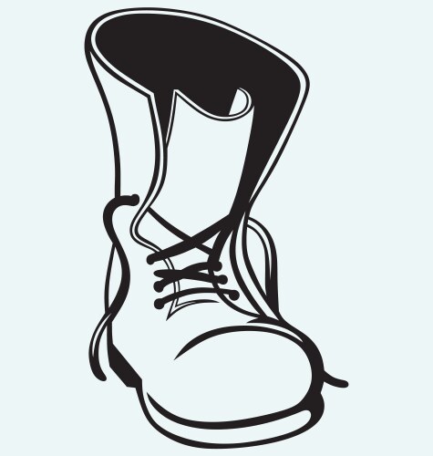 Black army boots Royalty Free Vector Image - VectorStock