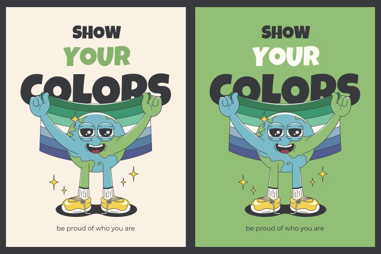 Posters in retro style for pride month Royalty Free Vector