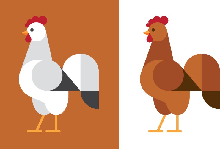 Geometric Rooster Vector Images (over 910)