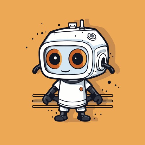 Cute cartoon robot little character Royalty Free Vector